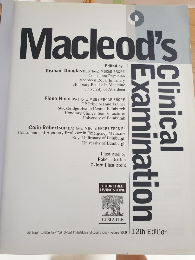 Mcleod's Clinical Examination textbook, Hobbies & Toys, Books ...
