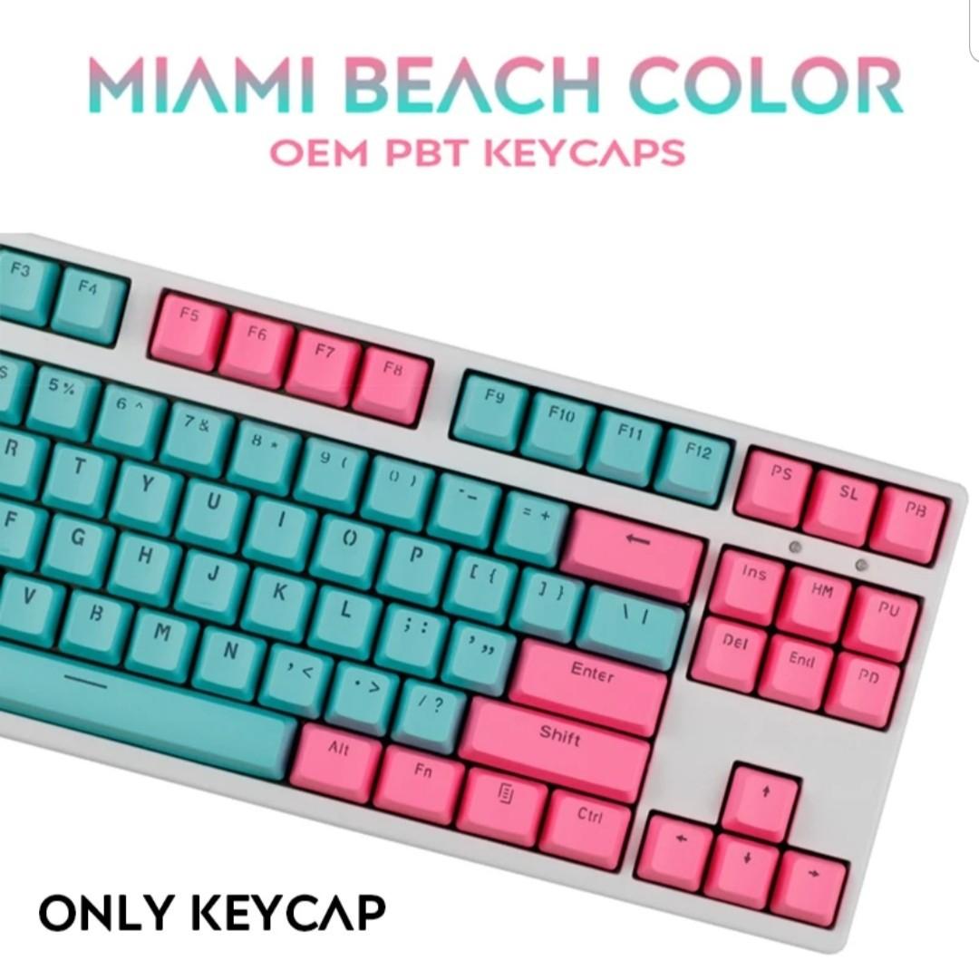 Miami beach theme PBT Keycaps doubleshot, Computers & Tech, Parts ...
