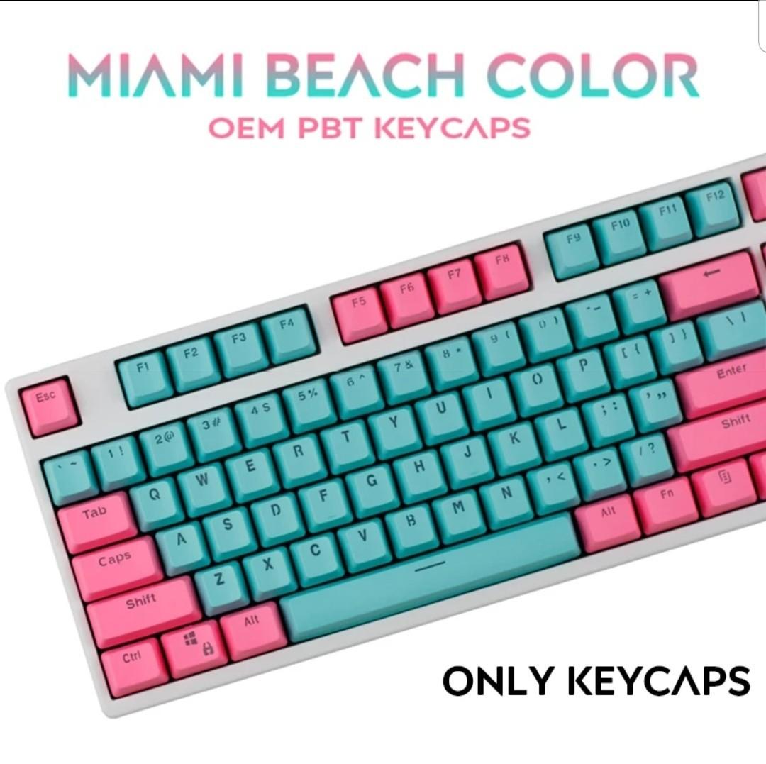 Miami beach theme PBT Keycaps doubleshot, Computers & Tech, Parts ...