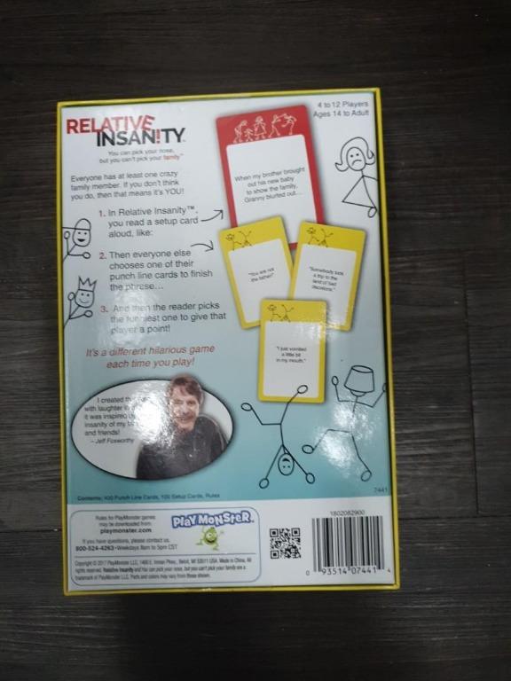 Relative Insanity Game, Hobbies & Toys, Toys & Games on Carousell
