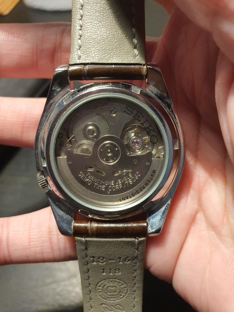 Seiko 5 SNKL41 with brown leather strap, Men's Fashion, Watches ...