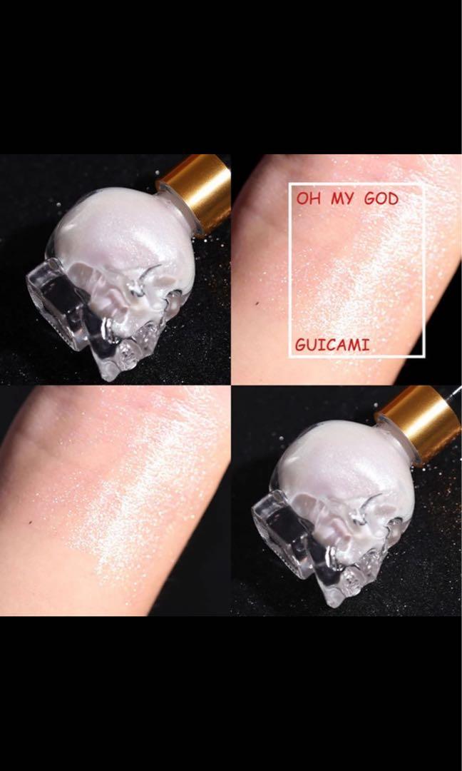 Skull Goth Shimmering highlighter Liquid Face cosmetics, Beauty ...