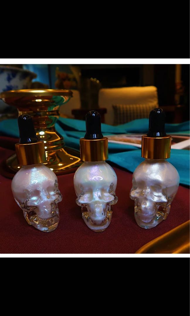 Skull Goth Shimmering highlighter Liquid Face cosmetics, Beauty ...
