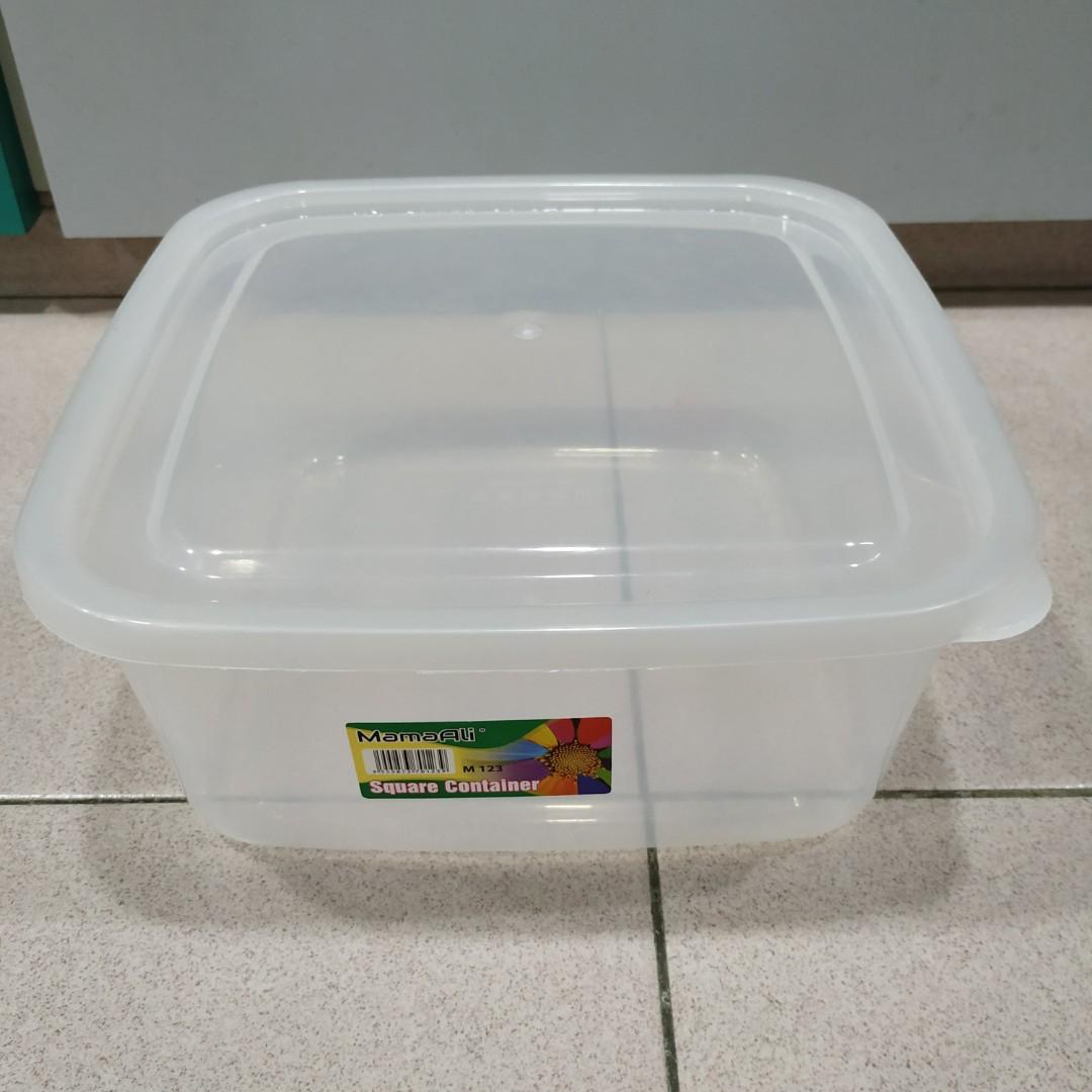 Square Big Food Container Transparent W23cm H10cm, Furniture & Home ...
