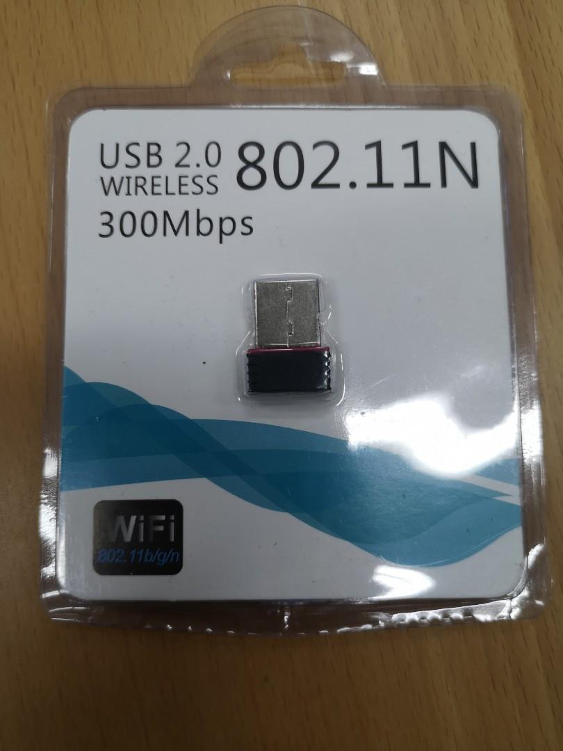Wi-Fi Receiver 300Mbps, 2.4GHz, 802.11b/g/n USB 2.0 Wireless Mini Wi-Fi Network Adapter ...