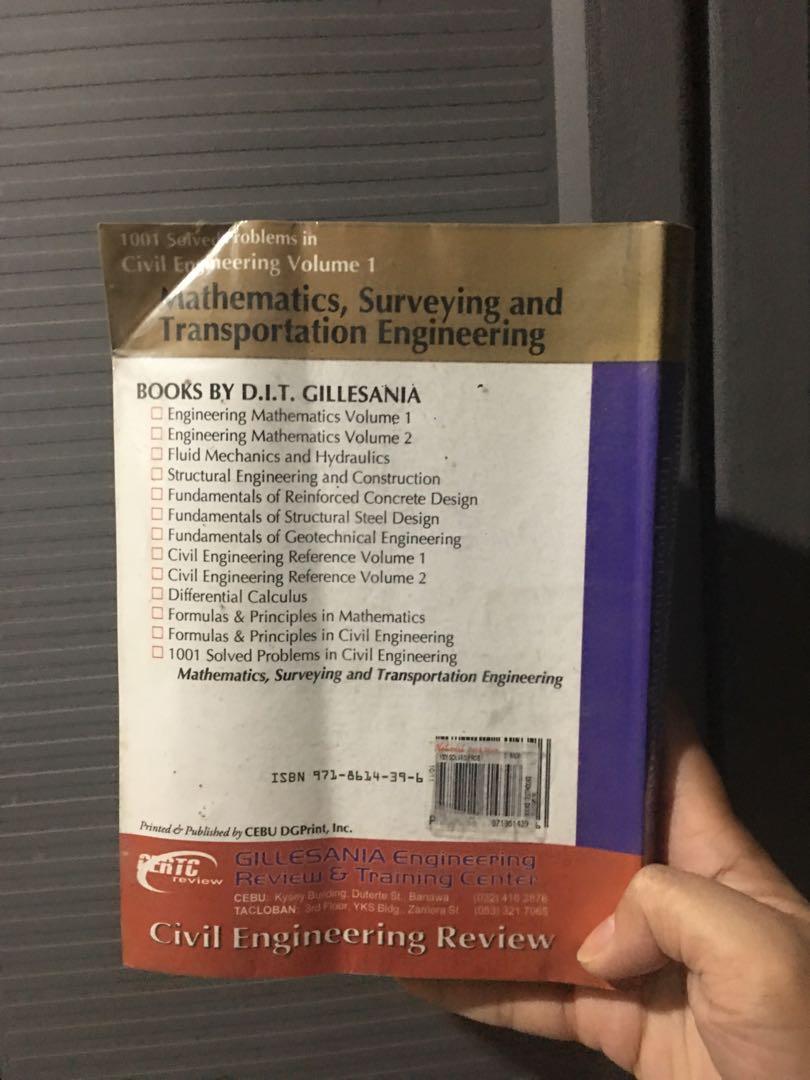 1001 Solved Problems in Civil Engineering Vol. 1 by Gillesania, Hobbies ...