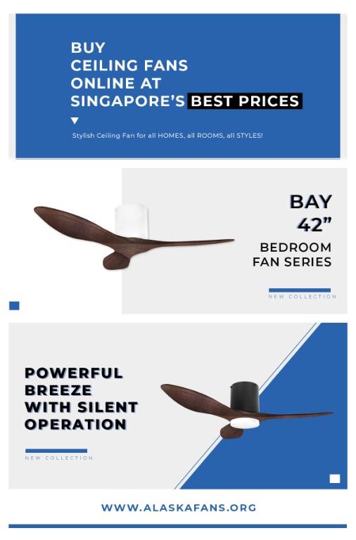 ALASKA CEILING FAN BAY 42"/52" DC MOTOR with LED 3 Tone (Black Dark ...