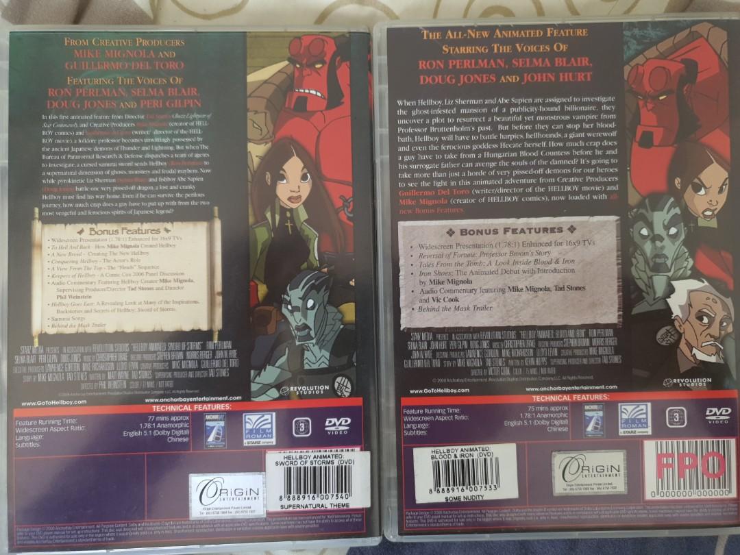 2 x Original English Animation 'Hellboy Animated - Sword of Storms / Blood & Iron' dvds, Hobbies ...