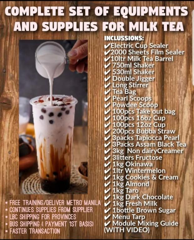 Milk Tea Complete Set of Equipment and Supplies, Food & Drinks, Other ...
