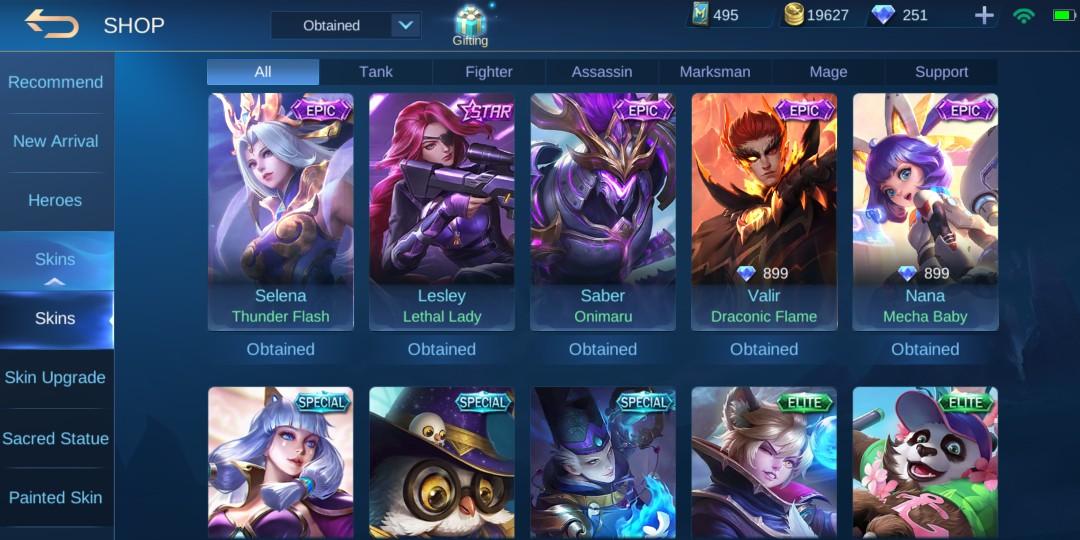 Mobile legends high win rate account, Video Gaming, Gaming Accessories ...