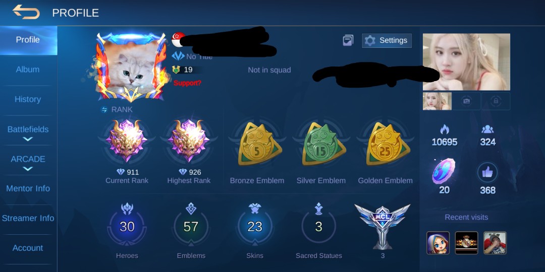 Mobile legends high win rate account, Video Gaming, Gaming Accessories ...