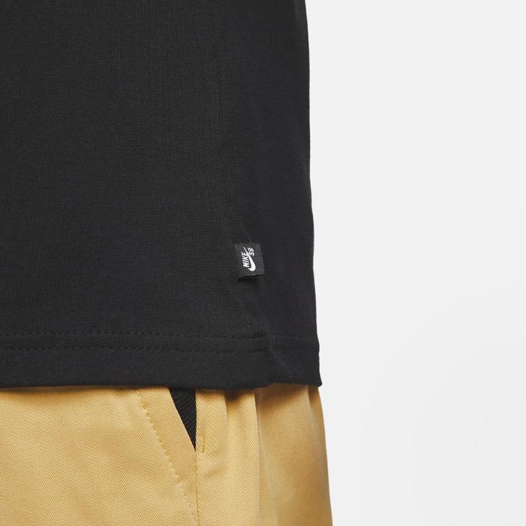 NIKE SB 花卉 滑板 運動短袖 短T 男生 黑/白 CU0311, 男裝, 運動服裝 - Carousell