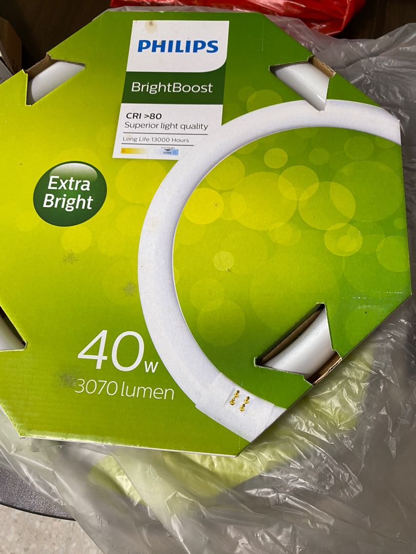 Philips 40W round tube 865 daylight white, Furniture & Home Living ...
