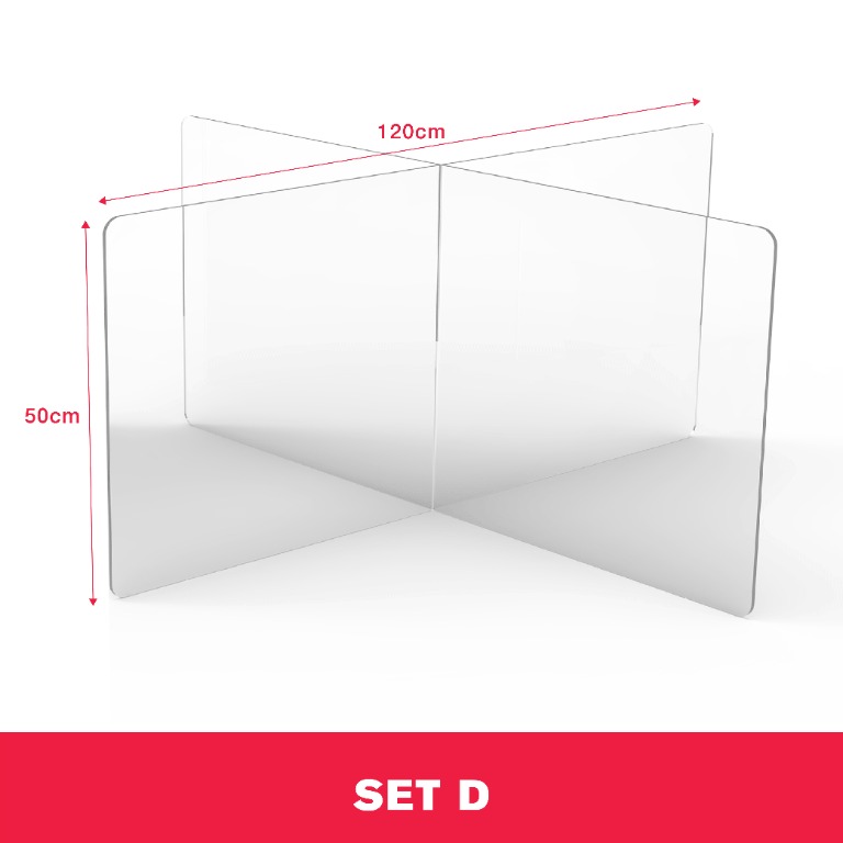 [SET D] Acrylic Shield Table Dividers, Health & Nutrition, Assistive ...