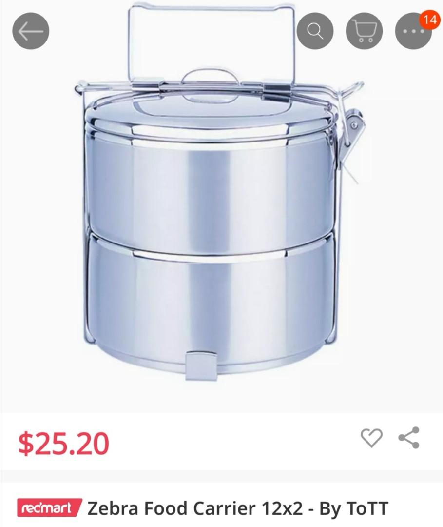 Zebra food carrier tingkat/dabao container, Furniture & Home Living ...