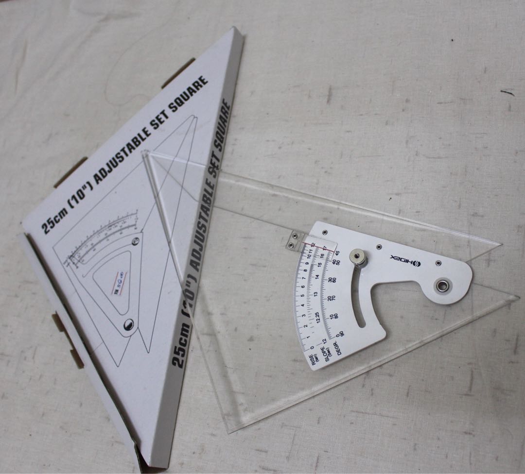 Adjustable set square interior design use, Hobbies & Toys, Stationery ...