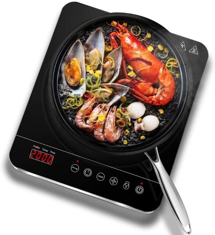 Aobosi induction Hob, Induction Cooker Portable 2000W, Ceramic Glass ...