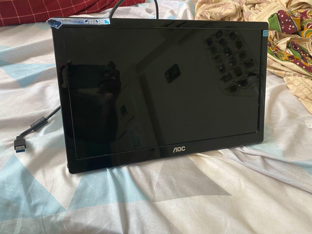 AOC USB portable external monitor 15.6 inch, Computers & Tech, Parts ...