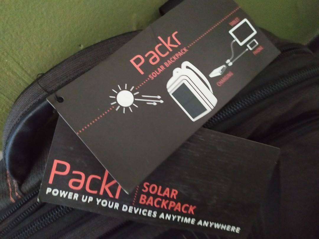 Enerplex packr executive solar powered backpack, Sports Equipment, Hiking & Camping on Carousell