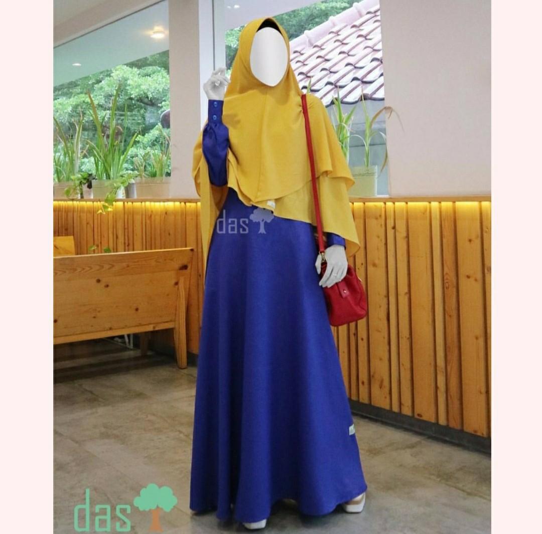 Gamis DAS / gamis / gamis royal blue / gamis biru elektrik / gamis biru ...