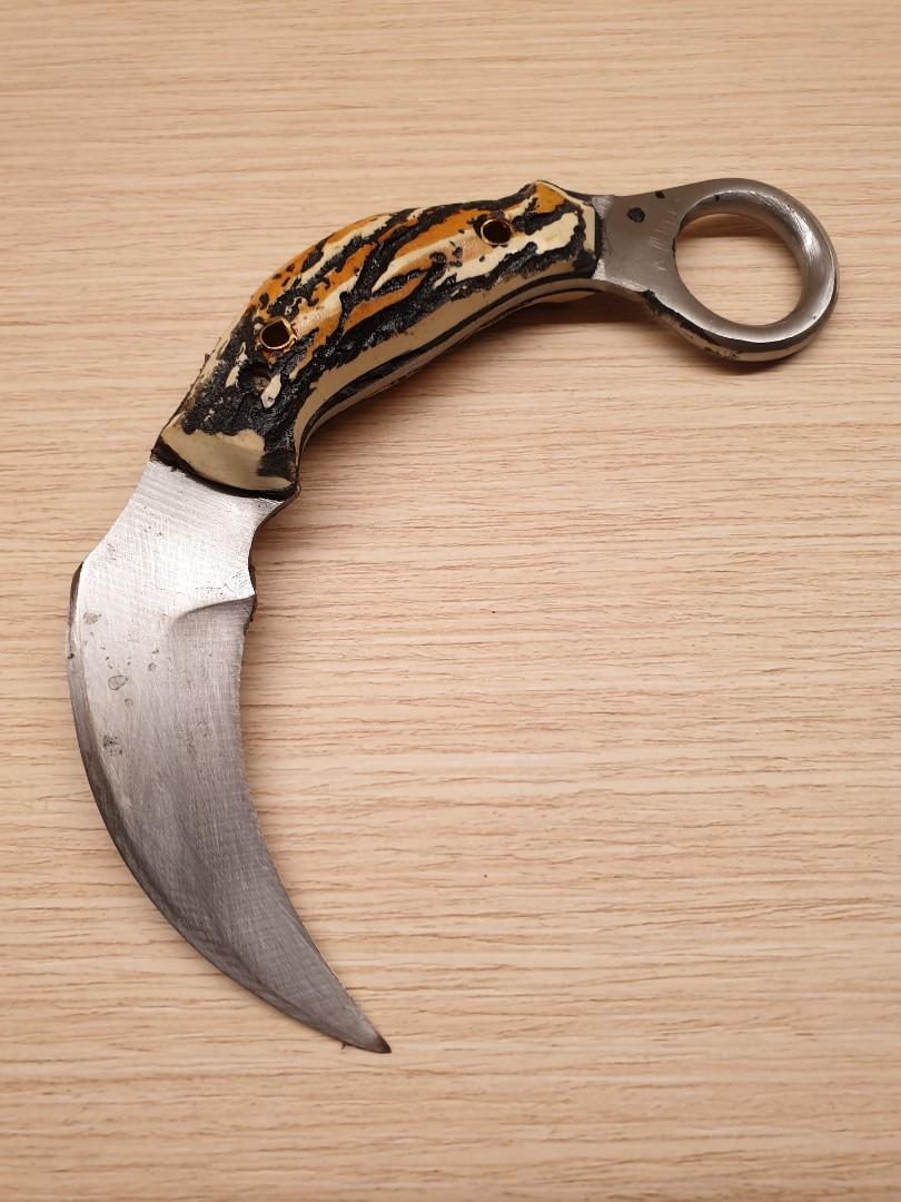 Hand Forged Indonesian Karambit Asli Full Tang High Carbon Steel Bone ...