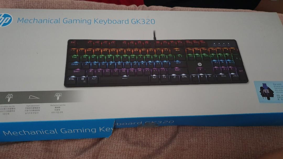 HP mechanical gaming keyboard GK320 (blue switch), Computers & Tech ...