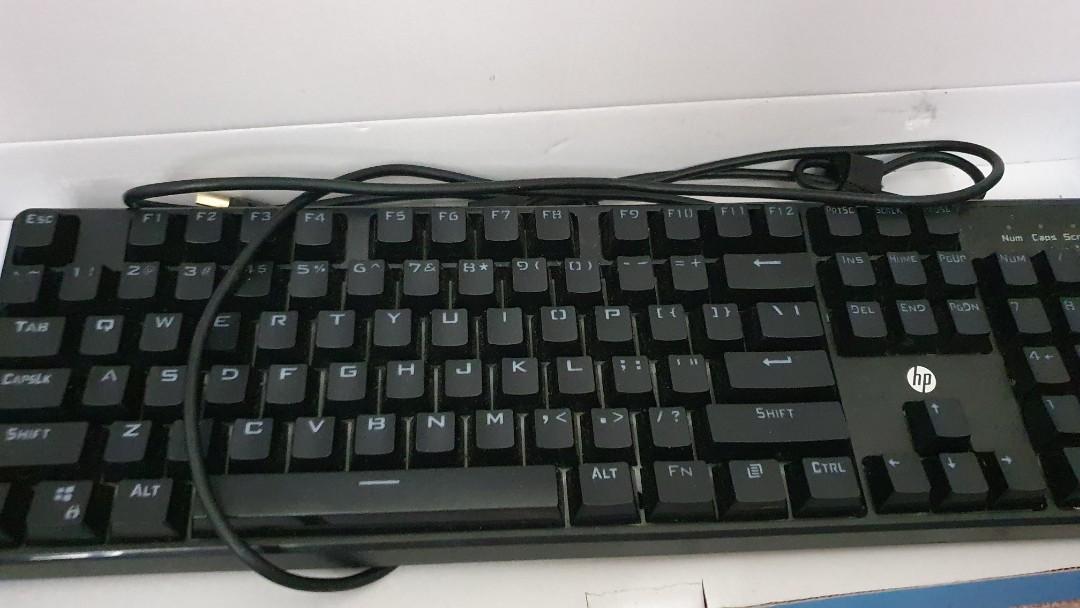 HP mechanical gaming keyboard GK320 (blue switch), Computers & Tech ...