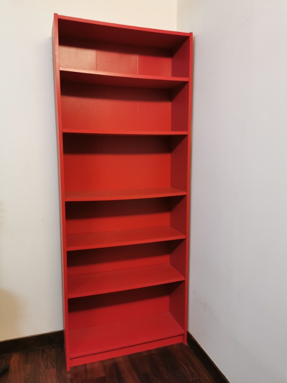 Ikea Billy Bookcase (red), Furniture, Shelves & Drawers on Carousell