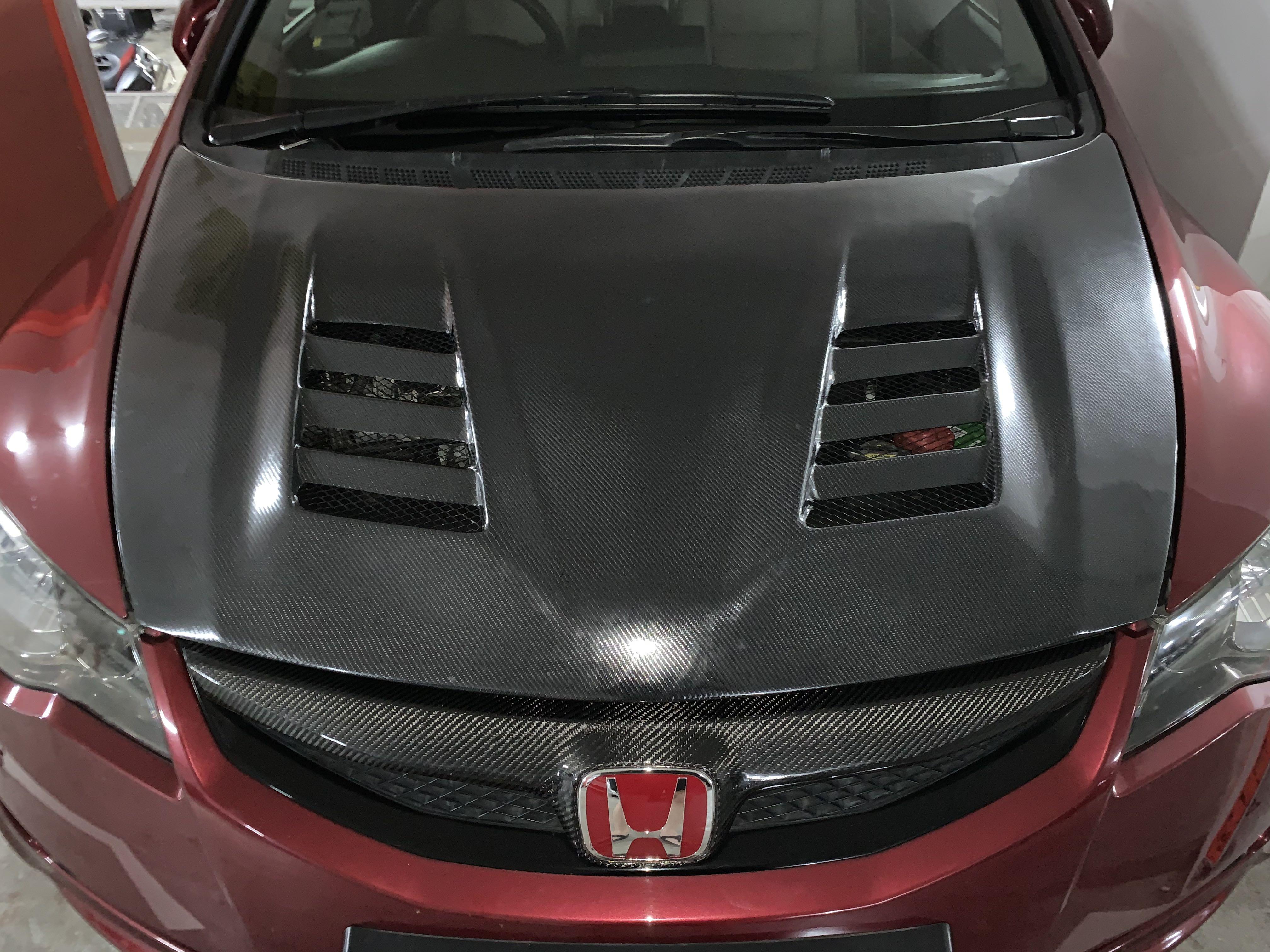 Honda Civic FD JS racing fiber bonnet, Car Accessories, Accessories on ...