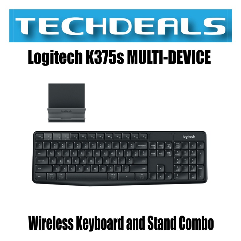 Logitech K375s MULTI-DEVICE Wireless Keyboard and Stand Combo | Dual Mode Wireless & Bluetooth ...