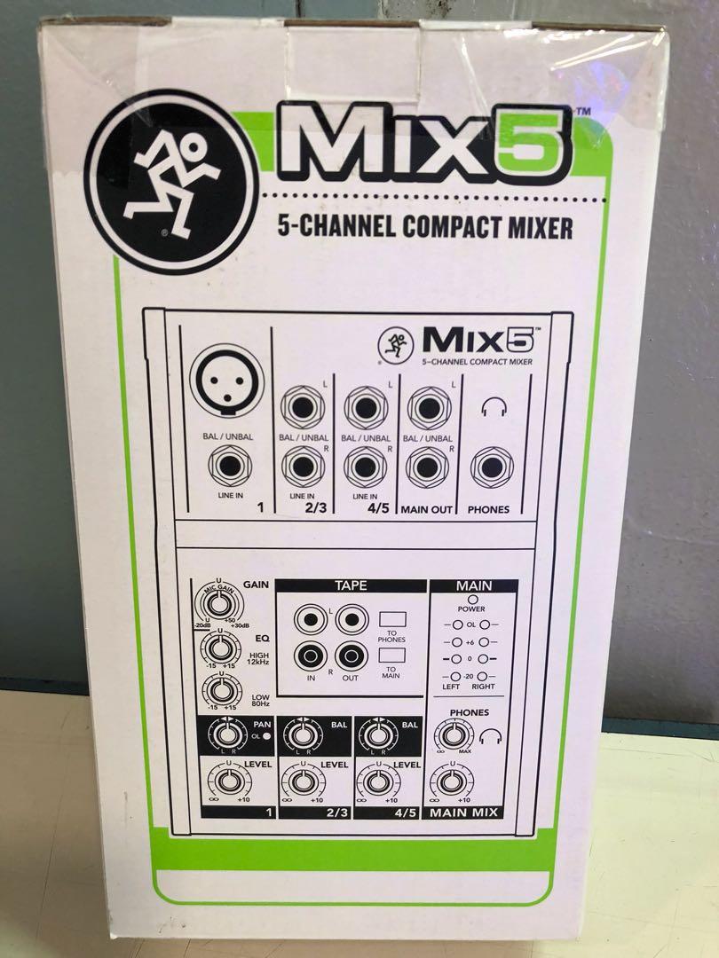 Mackie Mix5 5-Channel Compact Mixer, Music & Media, Music Instruments ...