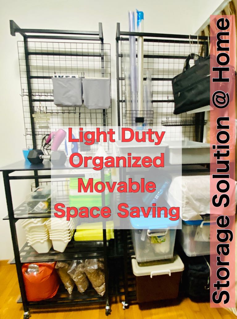 MOVABLE STORAGE RACK and SHELVING (with wheels), Furniture & Home ...