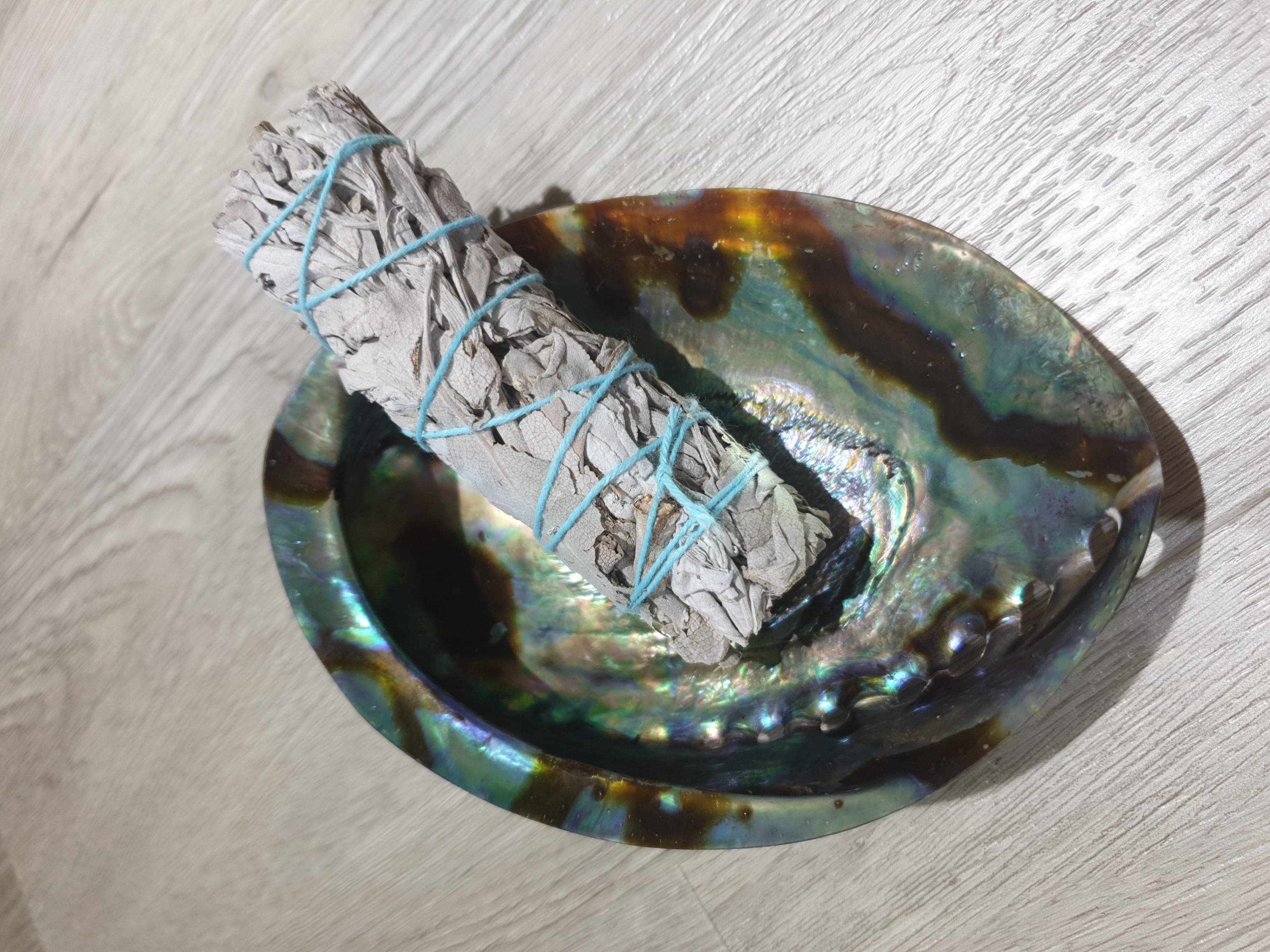 Polised Abalone shell and Smudge stick, Everything Else on Carousell