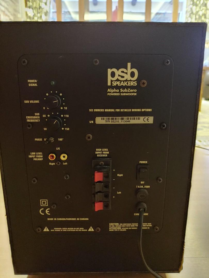 PSB SubZero Alpha subwoofer, Audio, Soundbars, Speakers & Amplifiers on ...