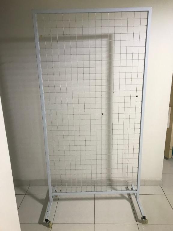 Wire Mesh Display Stand (with wheels), Furniture, Others on Carousell