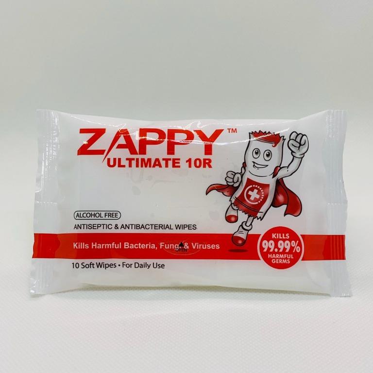 Zappy Antibacterial Wet Wipes, Alcohol Free, Made in Singapore on Carousell