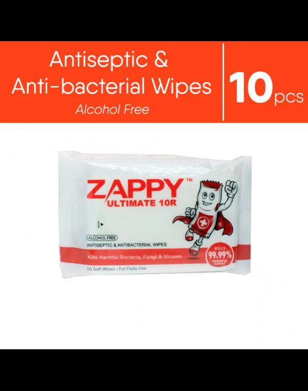 Zappy Antibacterial Wet Wipes, Alcohol Free, Made in Singapore on Carousell