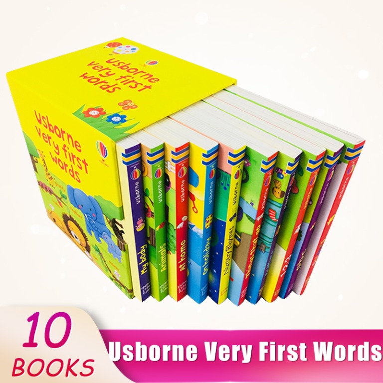 10 Books Usborne Very First Words Pre-school Education Gift Set Kids ...