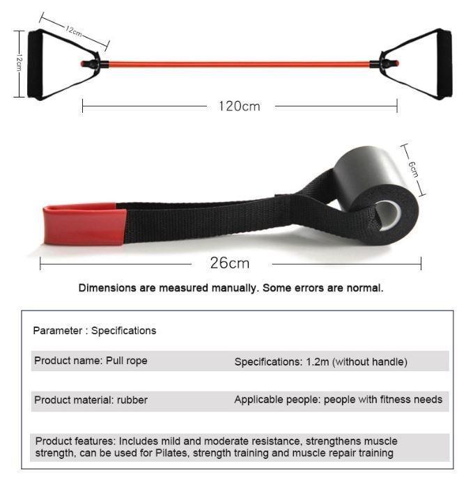 120cm Yoga Pull Rope Elastic Resistance Bands Loop Exercise Gym Fitness ...