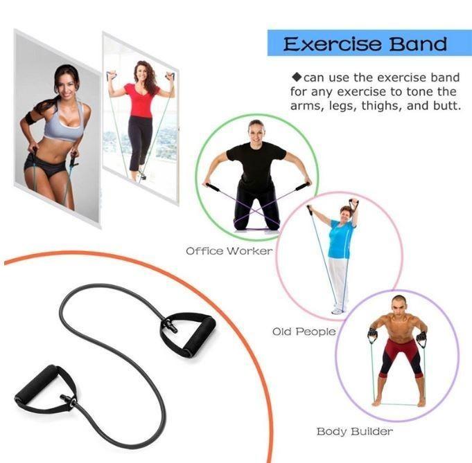 120cm Yoga Pull Rope Elastic Resistance Bands Loop Exercise Gym Fitness ...