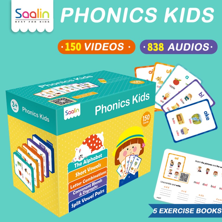 150 Cards Phonics Kids Gift Set Children English Learning Reading ...