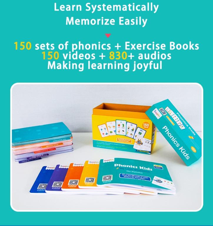 150 Cards Phonics Kids Gift Set Children English Learning Reading ...