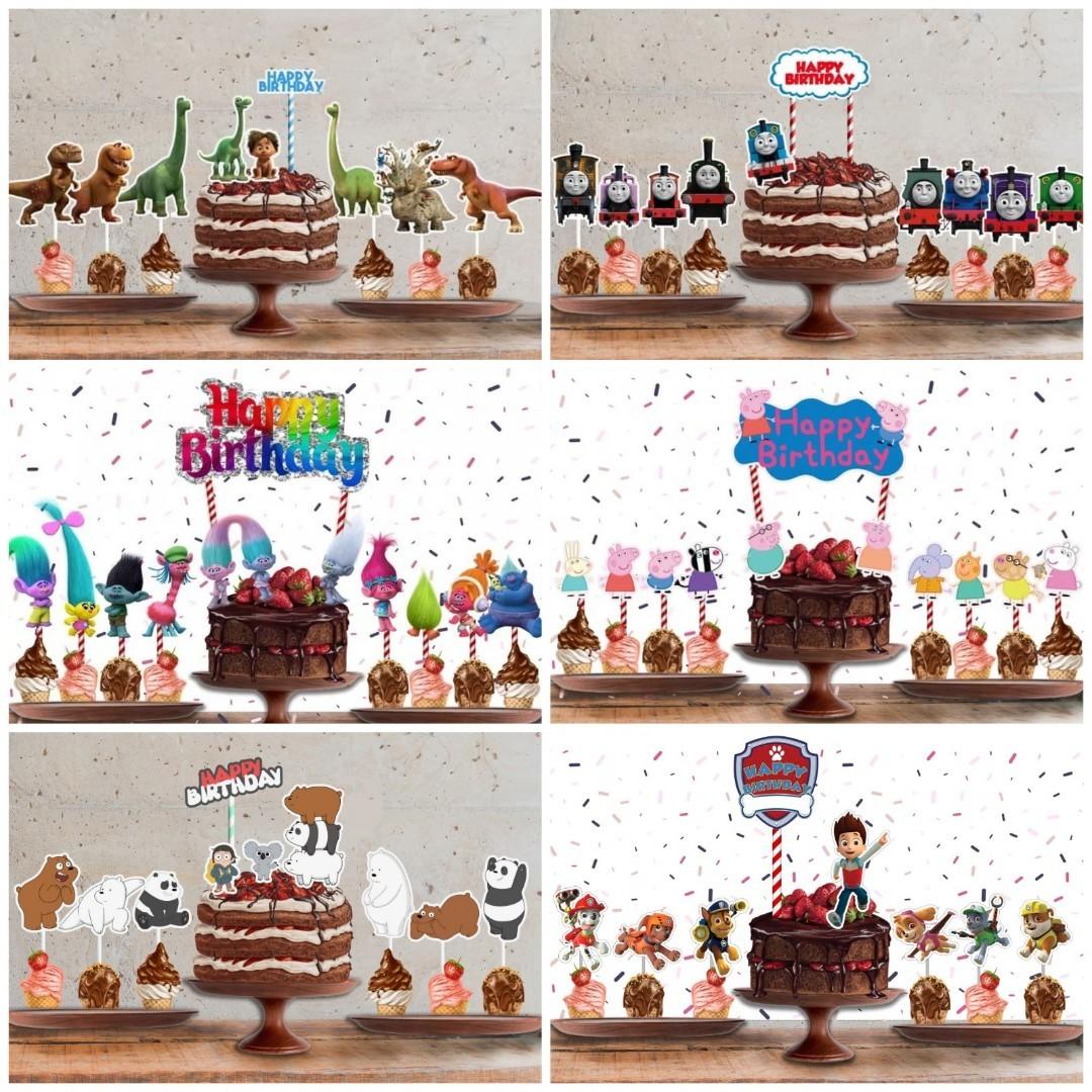 1set$12 Elmo Moana Rapunzel Ariel Mermaid The Bare Bear cake topper ...