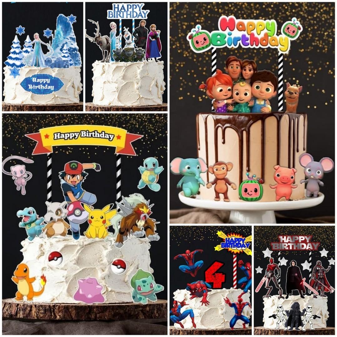 1set$12 Elmo Moana Rapunzel Ariel Mermaid The Bare Bear cake topper ...