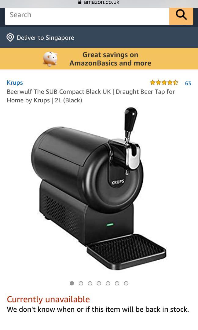 Beerwulf The SUB Compact Black UK | Draught Beer Tap for Home by Krups ...