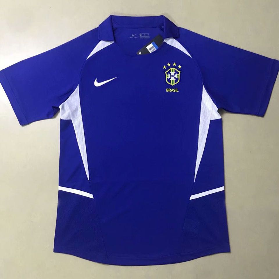 Brazil Retro Away Jersey 2002, Men's Fashion, Activewear on Carousell