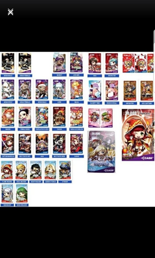 Buying Maplestory card, Video Gaming, Gaming Accessories, Game Gift ...