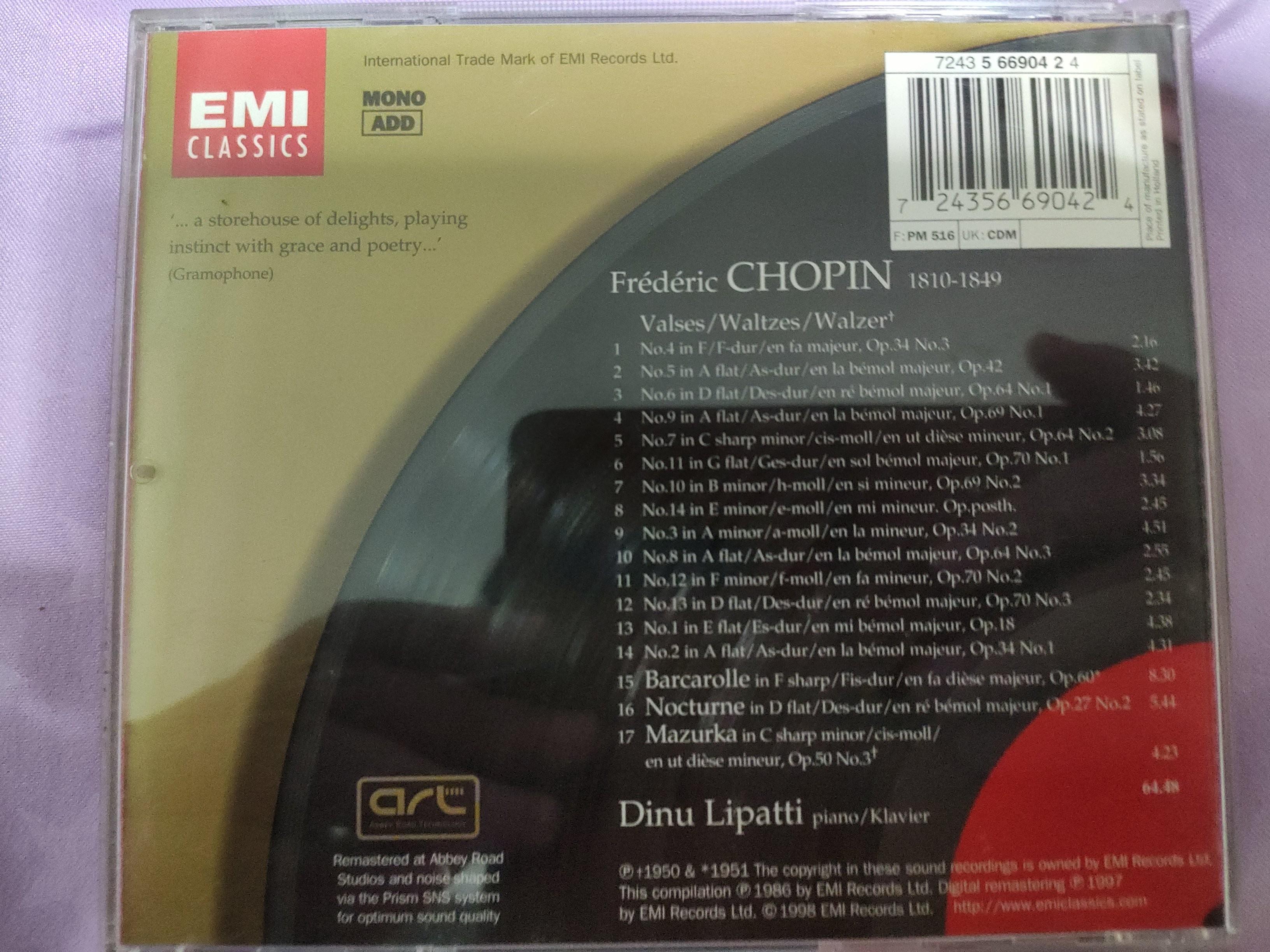 Chopin: Waltzes (Dinu Lipatti), Hobbies & Toys, Music & Media, Vinyls on Carousell