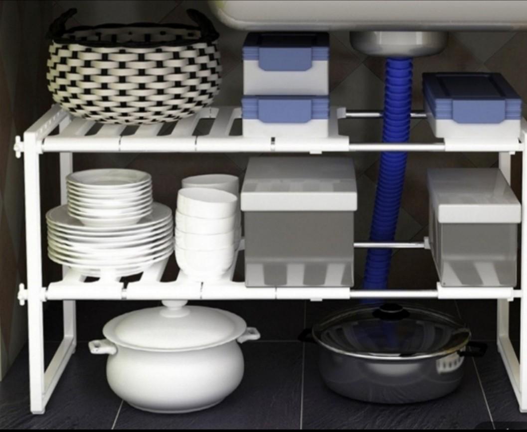Extendable Kitchen Organizer Rack, Furniture & Home Living, Bathroom ...