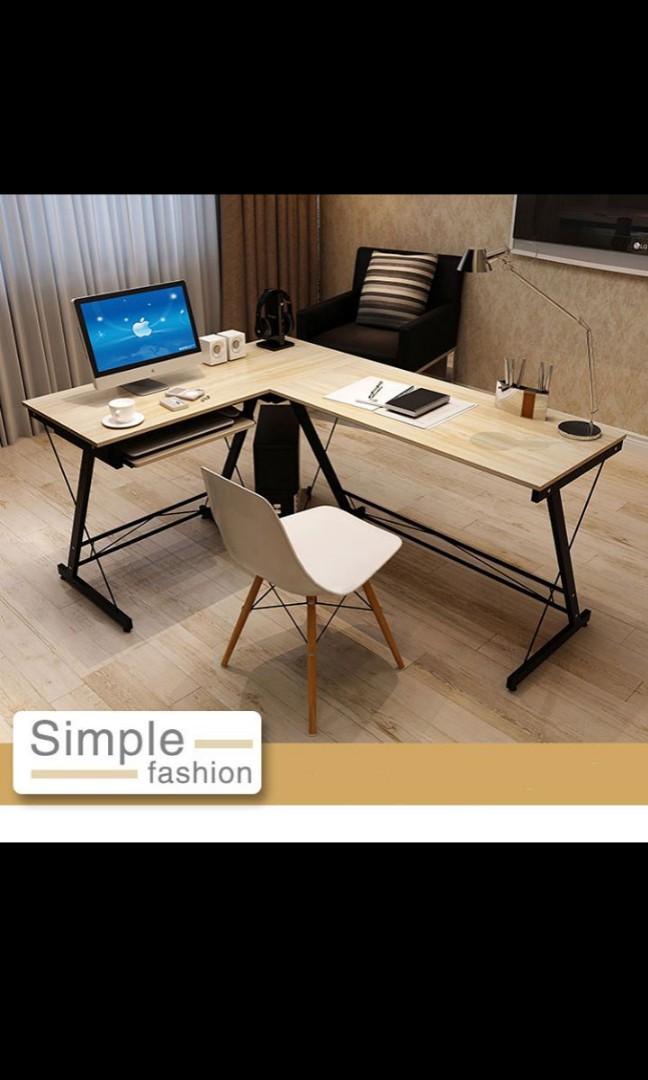 L-shaped table | Corner desktop table | L-shape computer table | L ...